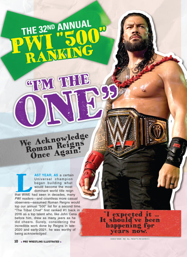 ALTERNATE COVER: 2022 PWI “500” Issue: ROMAN IS THE ONE – PWI Pro ...